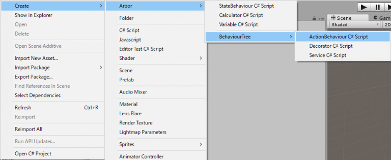 ActionBehaviourのカスタマイズ | Arbor 3